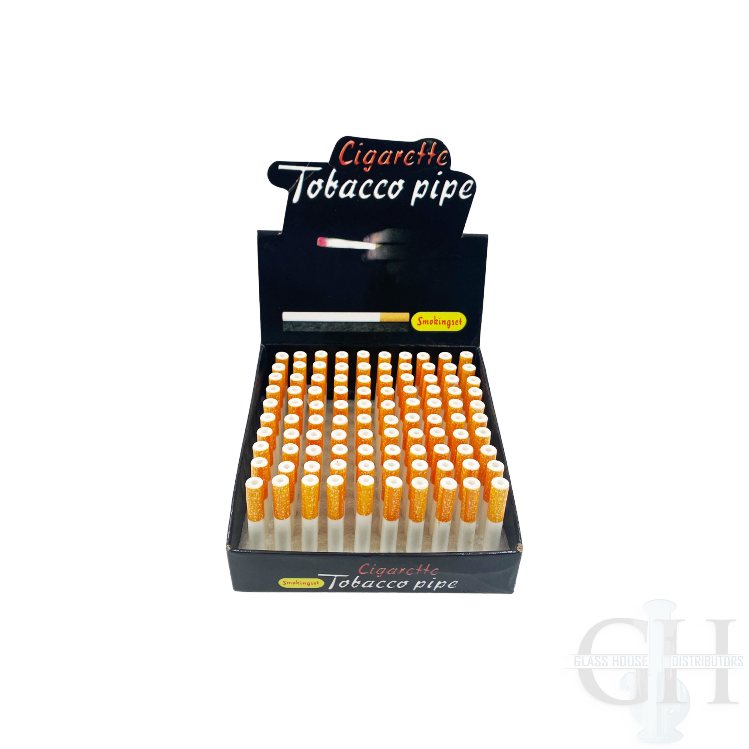 Small Glass Cigarettes 100Ct in DIsplay – SGC01 – Glass House Distro.