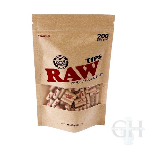 Raw Pre-Rolled Tips 200 per Bag- RAW63 - Glass House Distro.